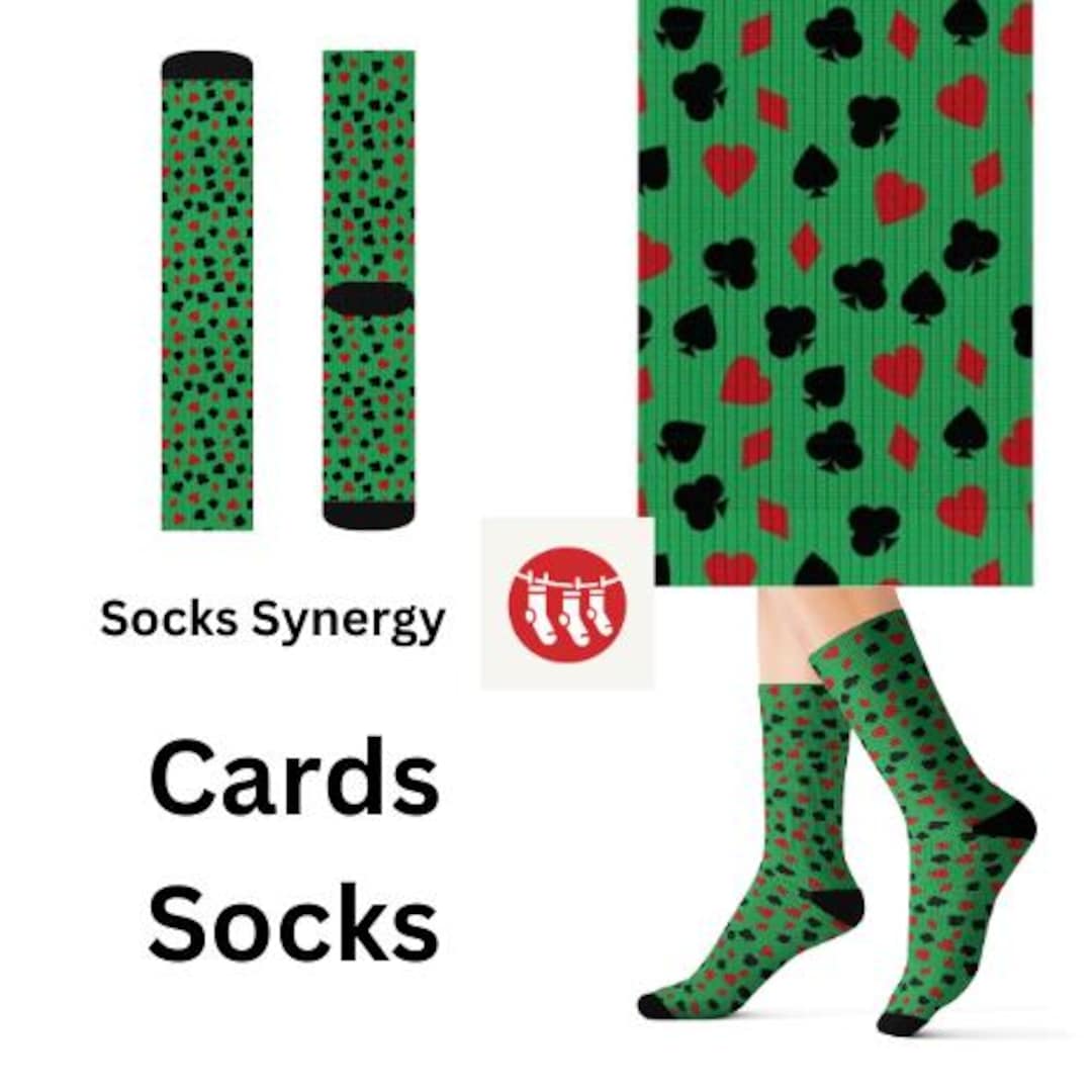 Top Seller Cards Socks Personalized Gift Gambling Card Game Fun Cool ...