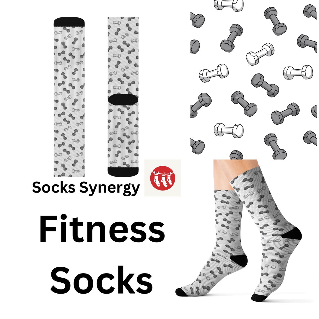 Fitness Weights Socks Custom Gym Exercise Weightlifting Fun Cool Trendy ...