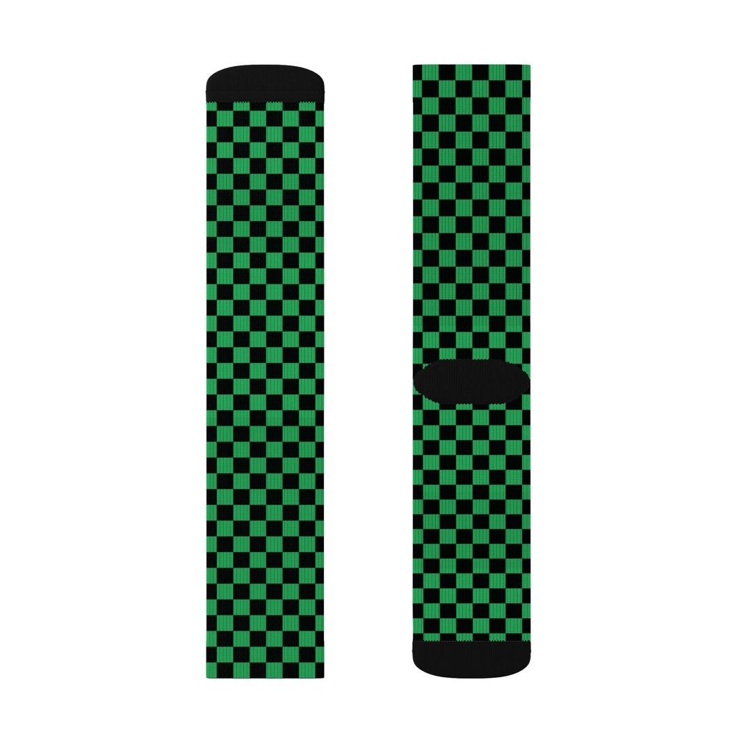 Green and Black Checkered Socks Personalized Gift - Etsy