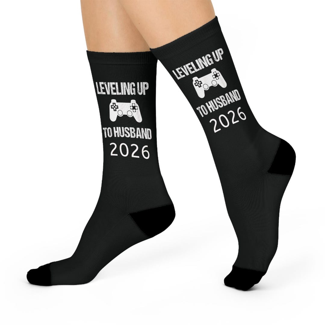 Leveling up to Husband 2026 Crew Socks | Gaming Controller Socks - Etsy