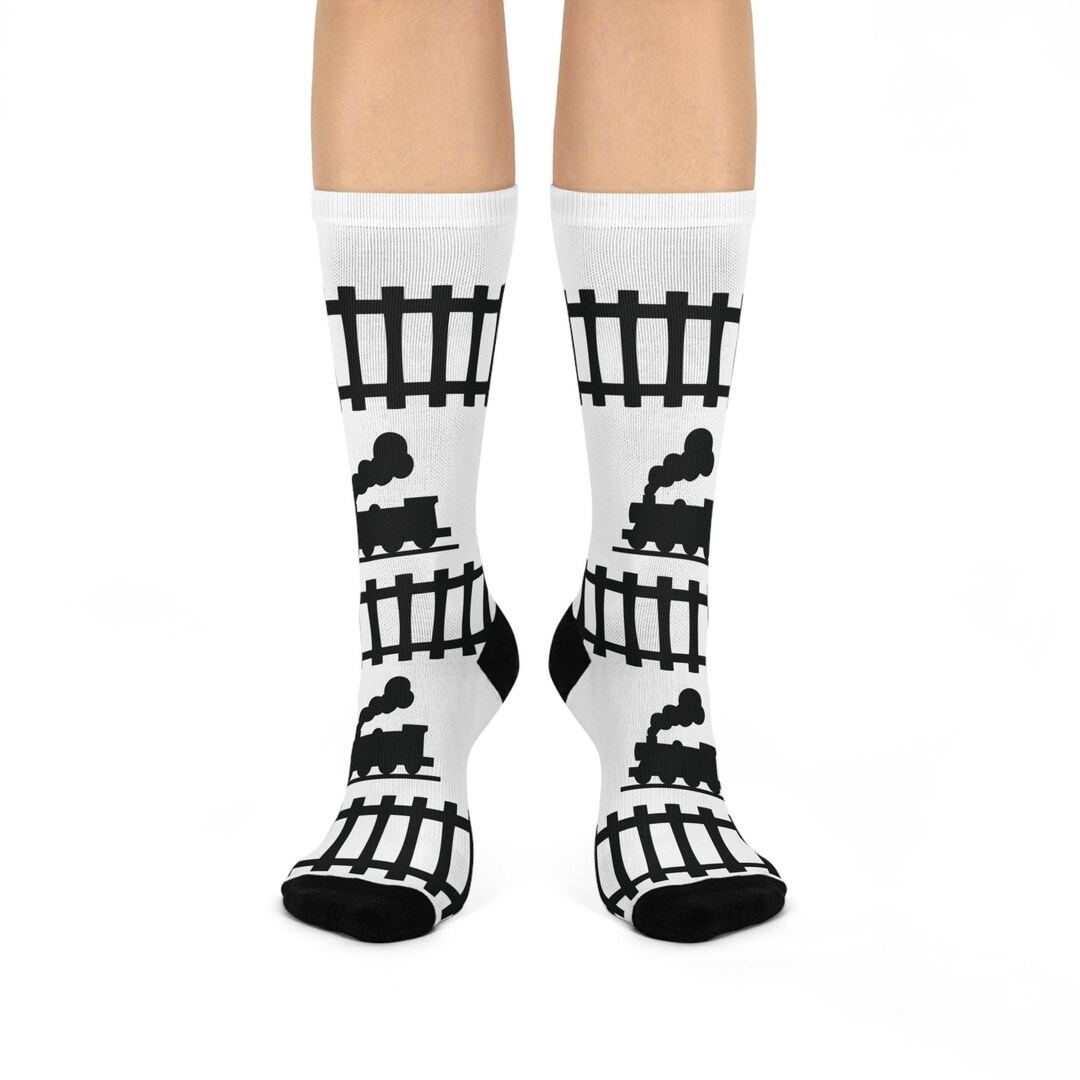 Train-themed Cushioned Crew Socks, Perfect for Train Lovers, Cozy ...