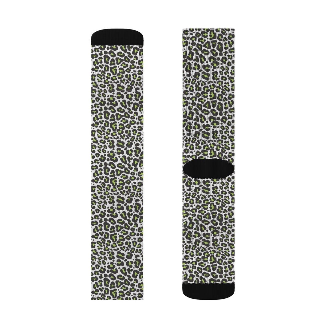 Green Neon Cheetah Socks Personalized Gift - Etsy