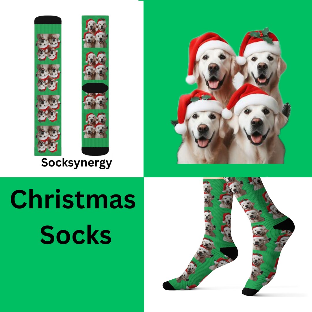 Christmas Golden Retriever Dog Custom Socks Fun Cool Trendy Gift ...