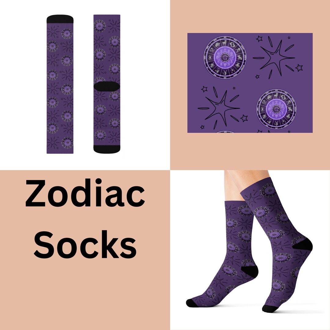 Zodiac Horoscope Star Sign Socks Fun Cool Trendy Gift Present Holiday ...