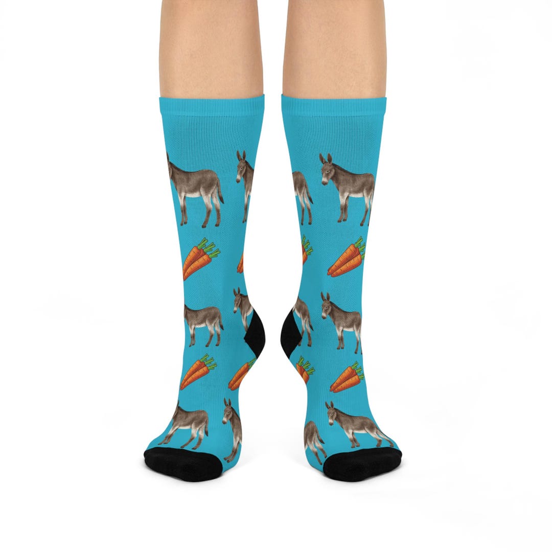 Whimsical Donkey Socks, Fun Animal Socks for Animal Lovers, Cute Crew ...
