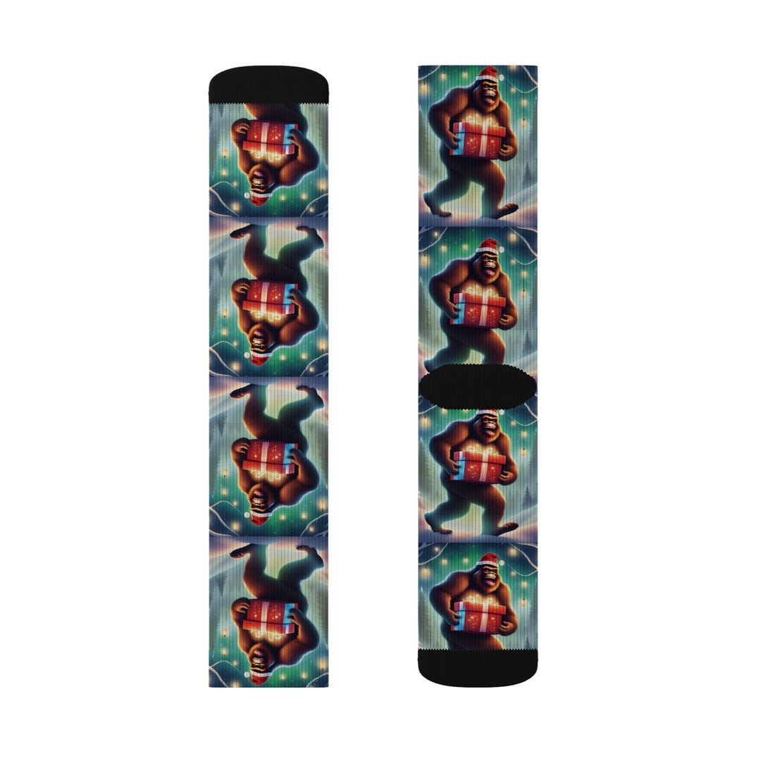 Festive Sasquatch Socks, Unique Holiday Apparel, Novelty Gift for ...