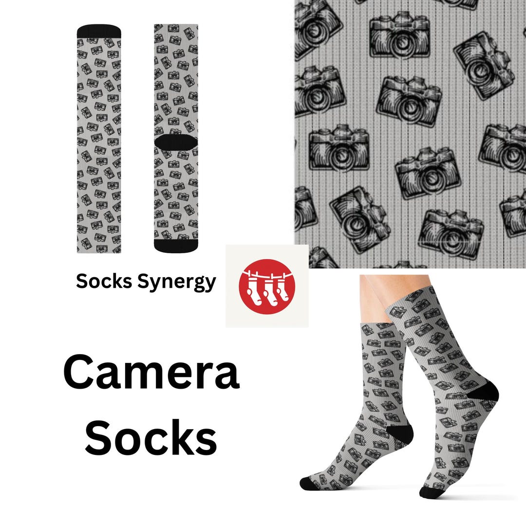 Camera Socks Personalized Gift Photo Photographer Socks Fun Cool Trendy ...