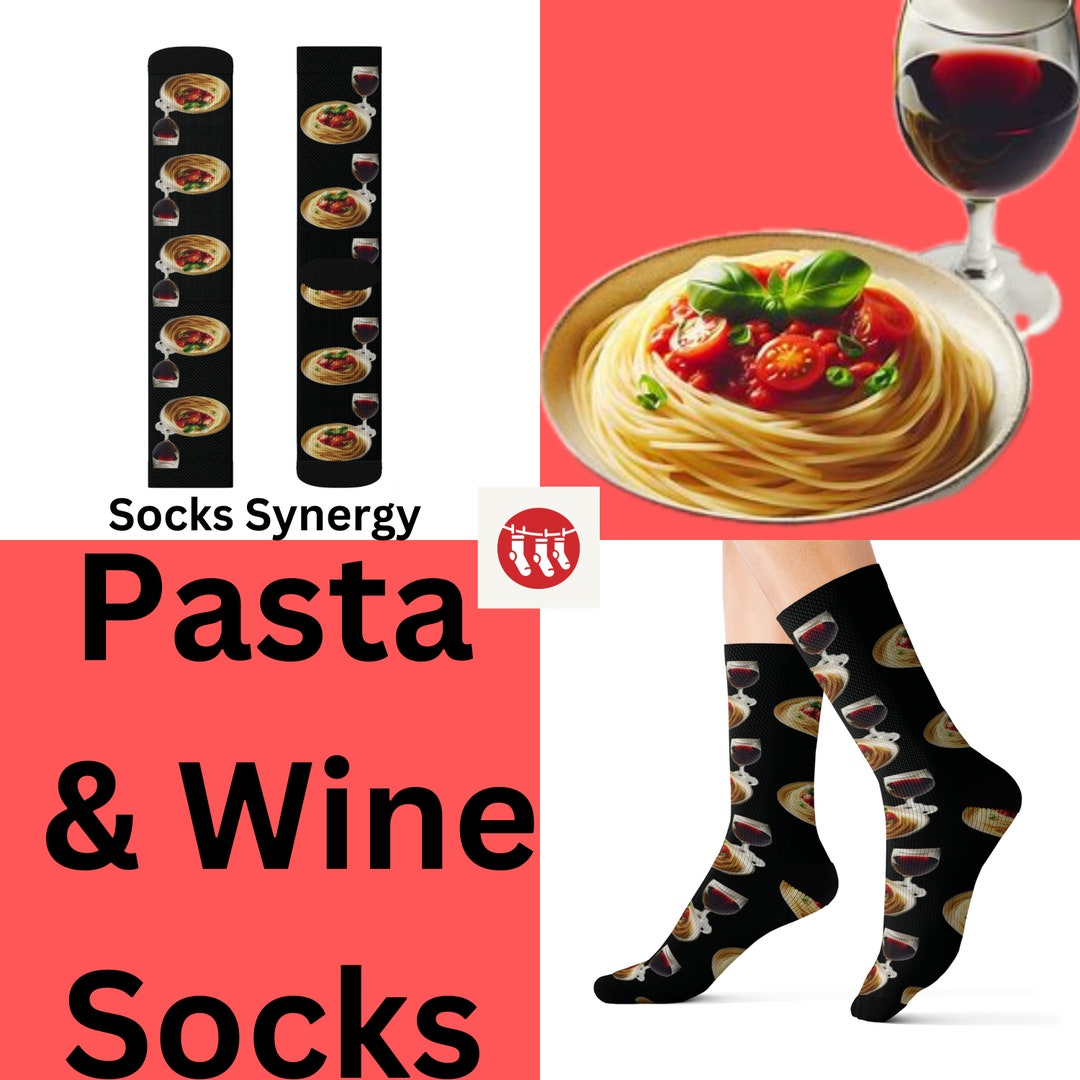 TOP SELLER Pasta Socks Custom Spaghetti Wine Fun Cool Trendy Gift ...