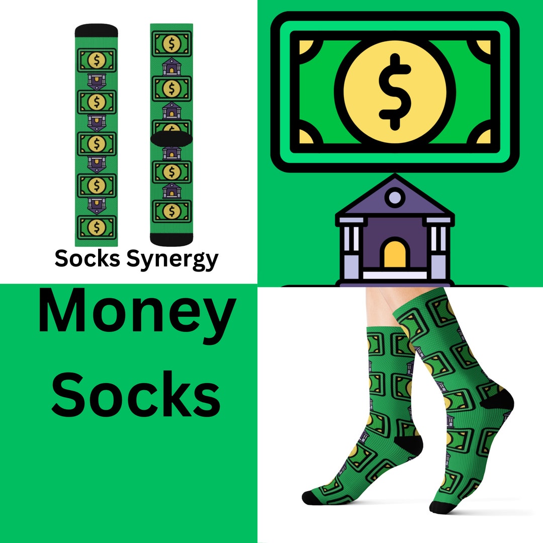 Bank Economics Finance Money Socks Fun Cool Trendy Gift Present Holiday ...