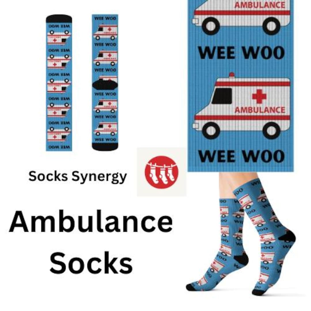 Top Seller Wee Woo Ambulance Socks Personalized Gift Fun Cool Trendy ...