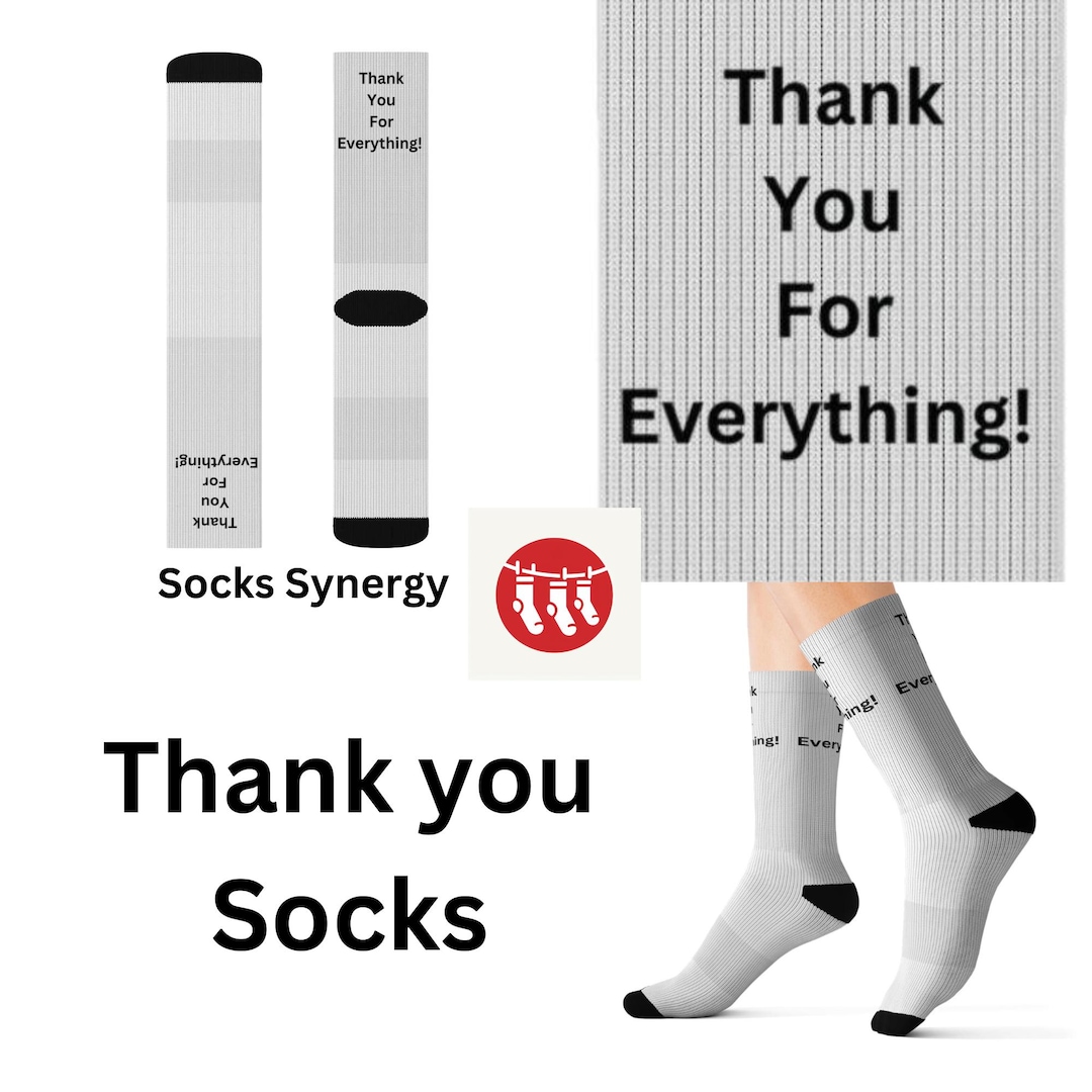 Thank You for Everything Socks Personalized Gift Custom Thank You Gift ...