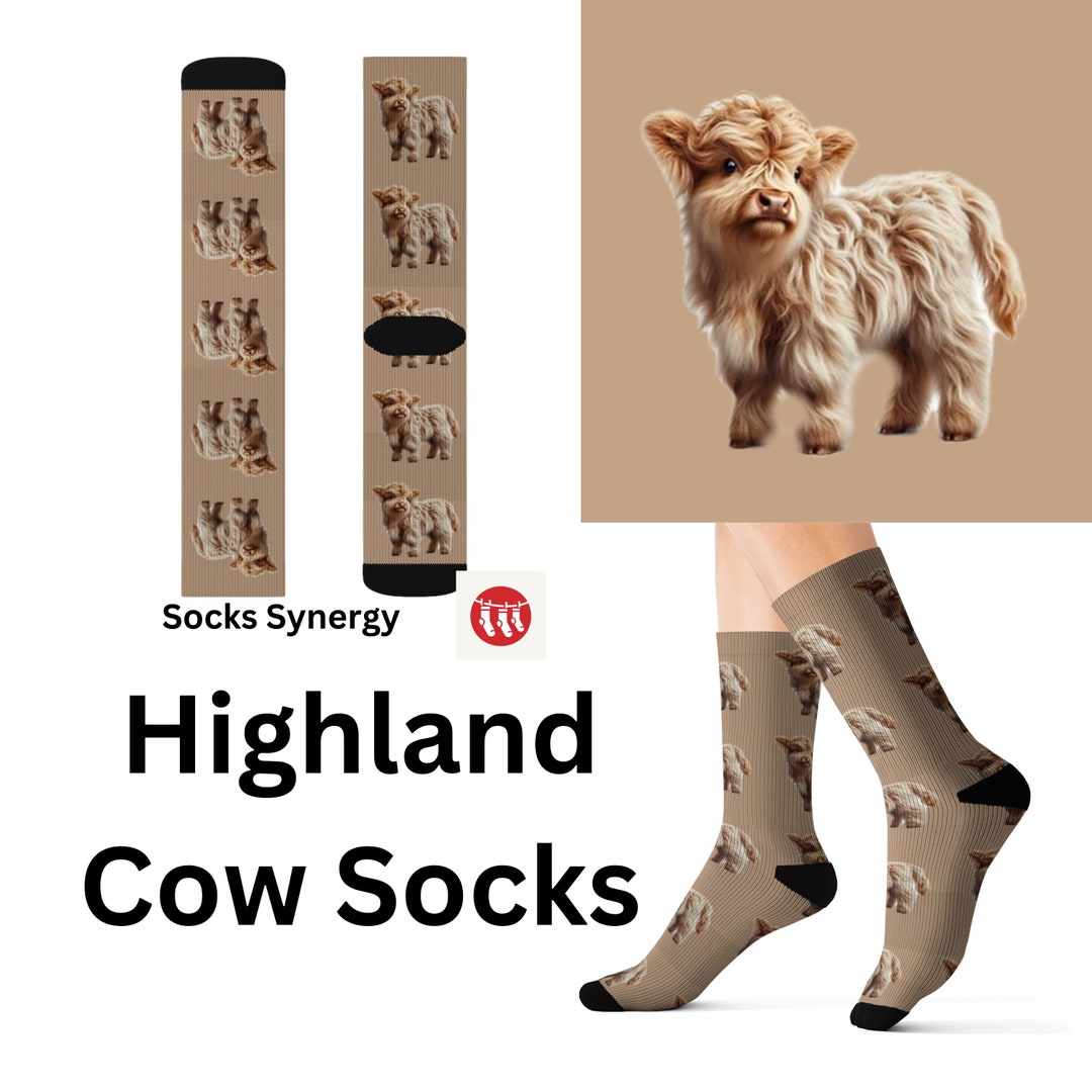 TOP SELLER Baby Highland Cow Socks Personalized Gift Custom Name Fun ...