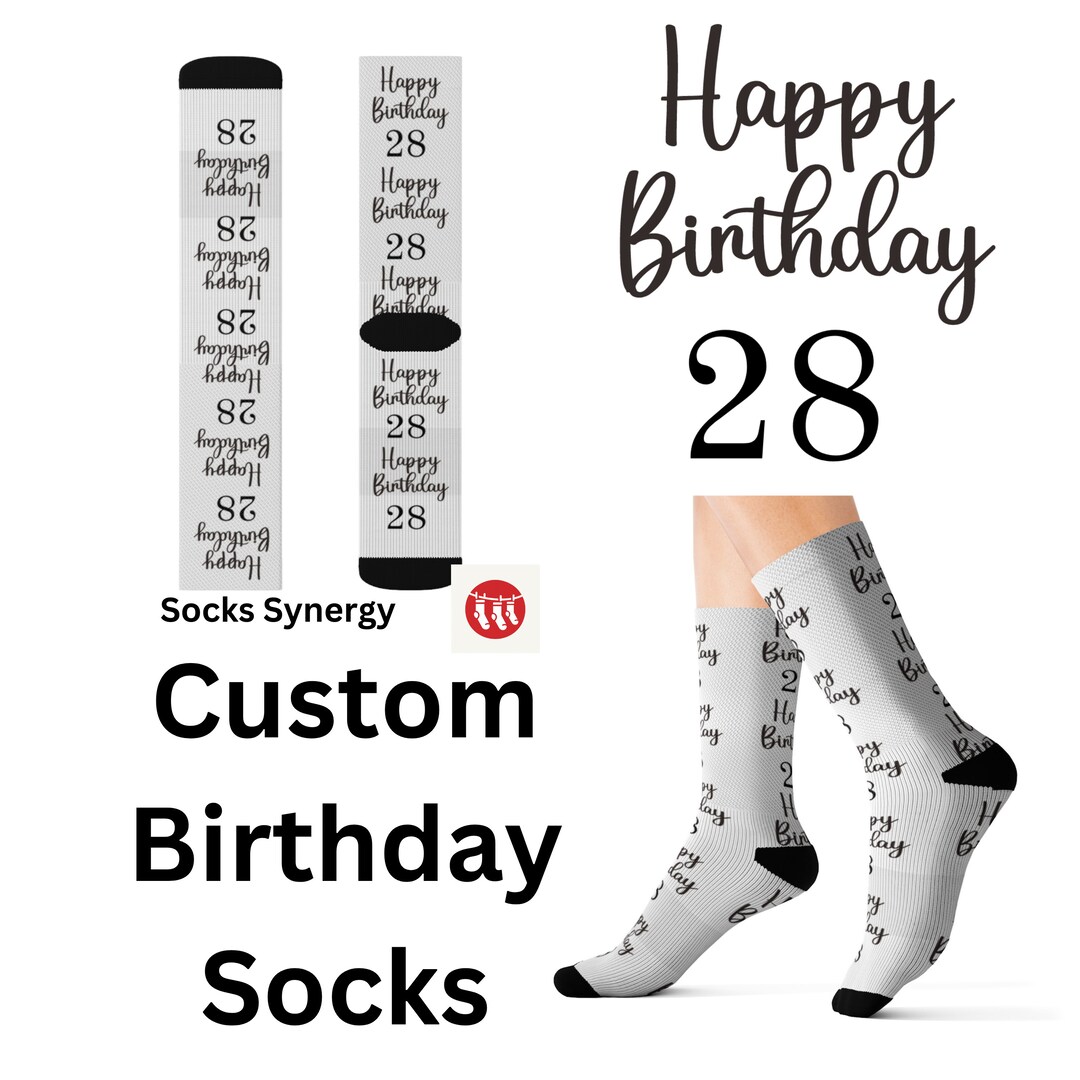Happy Birthday 28 Socks - Etsy
