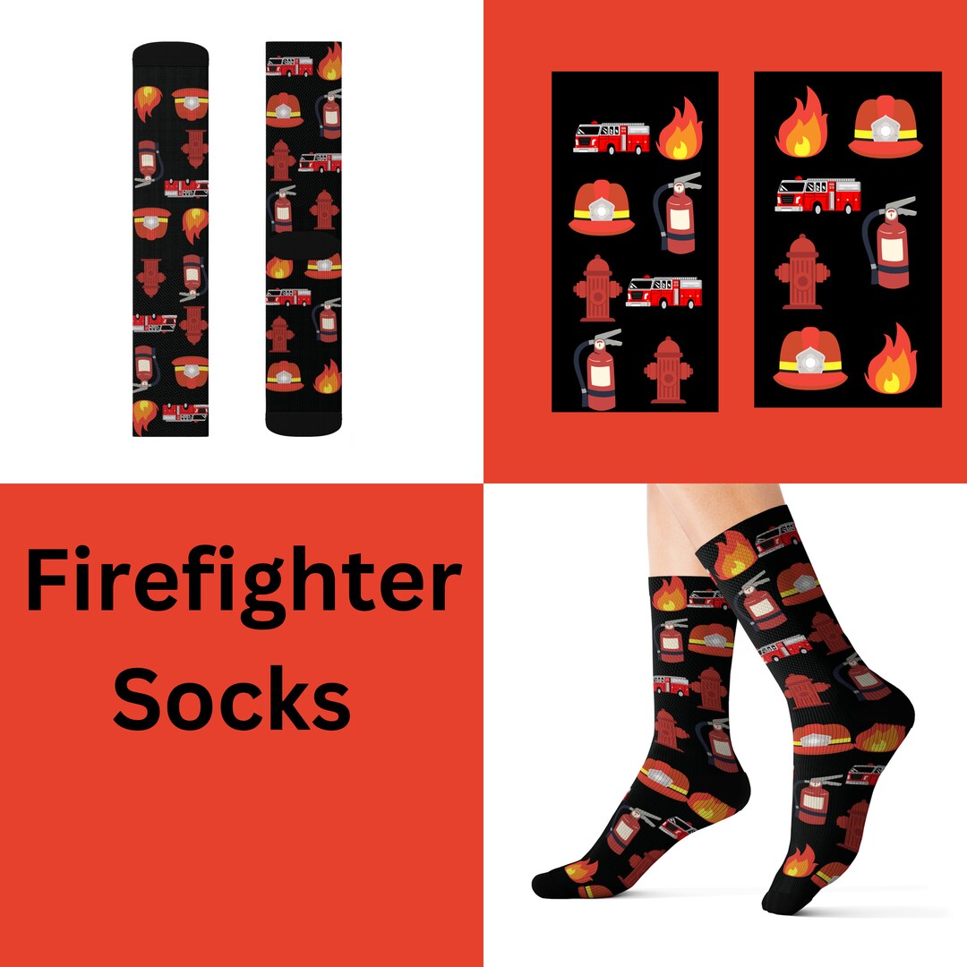 Firefighter Socks Custom Fun Cool Trendy Gift Present Holiday ...
