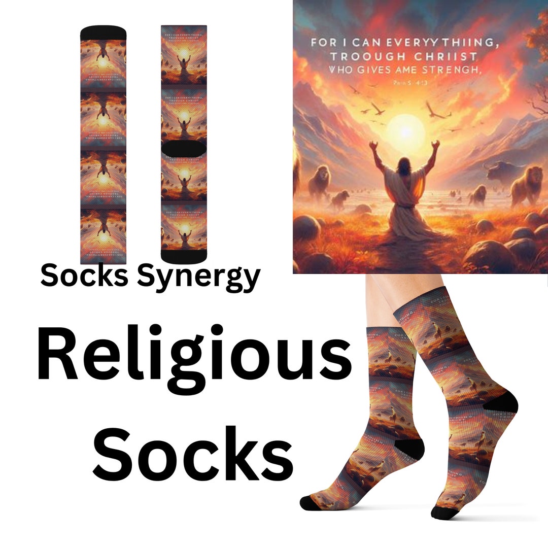 TOP SELLER Religious Christian Socks for I Can Do Everything Through ...