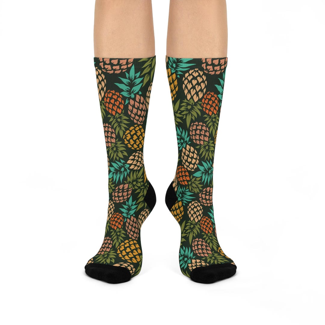 Pineapple Socks Cushioned Crew Socks - Etsy