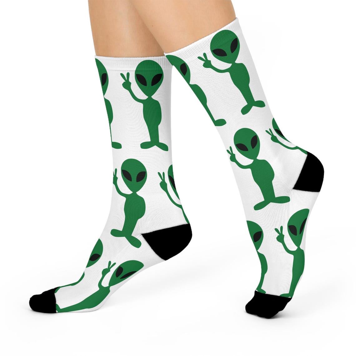 Playful Alien Cushioned Crew Socks | Fun Socks for Sci-fi Lovers ...