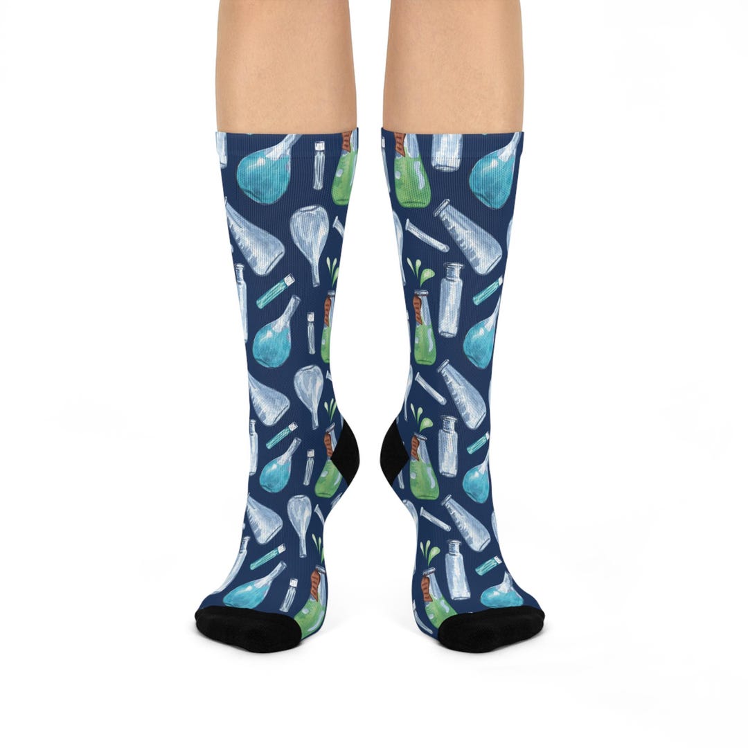 Science-themed Cushioned Crew Socks | Fun Gift for Chemists, Science ...