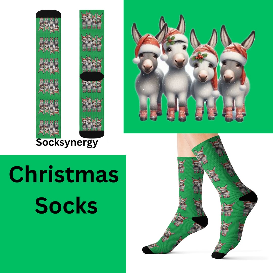 Christmas Donkey Socks Custom Farmer Fun Cool Trendy Gift Present ...