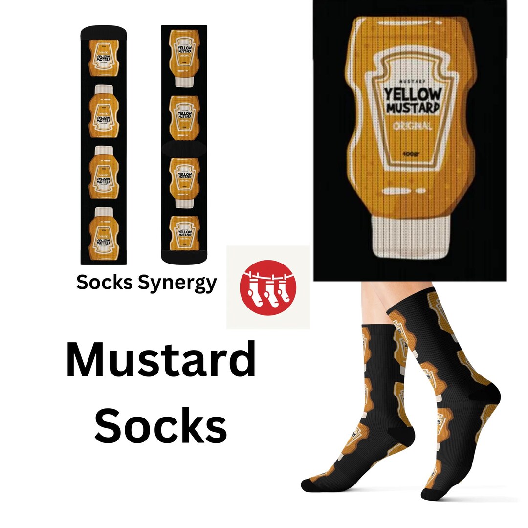 Mustard Bottle Socks, Fun Gift for Food Lovers, Quirky Socks for ...