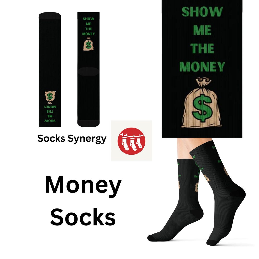 Show Me the Money Socks Personalized Gift Money Bag Money Lover Gift ...