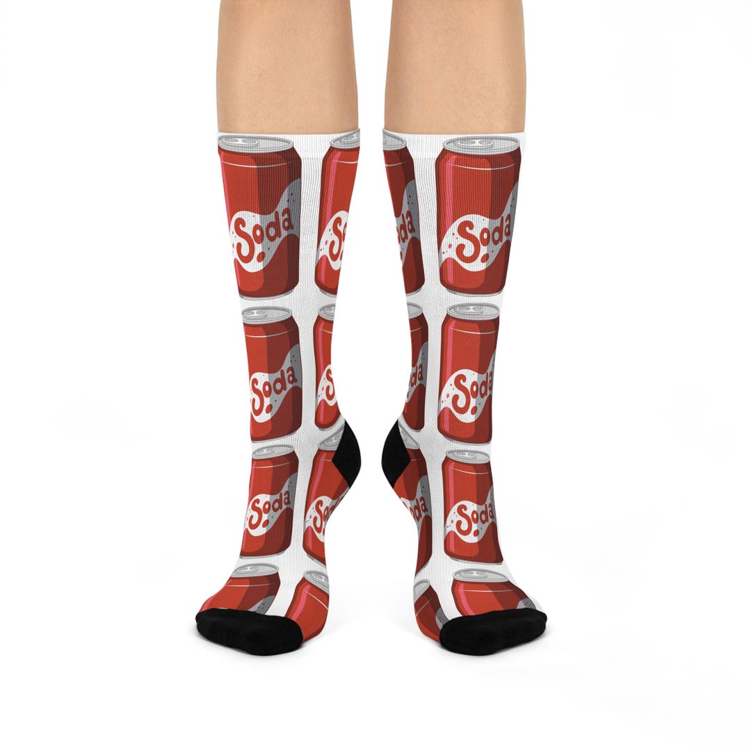 Soda Can Cushioned Crew Socks | Fun, Colorful, Trendy Socks for Comfort ...