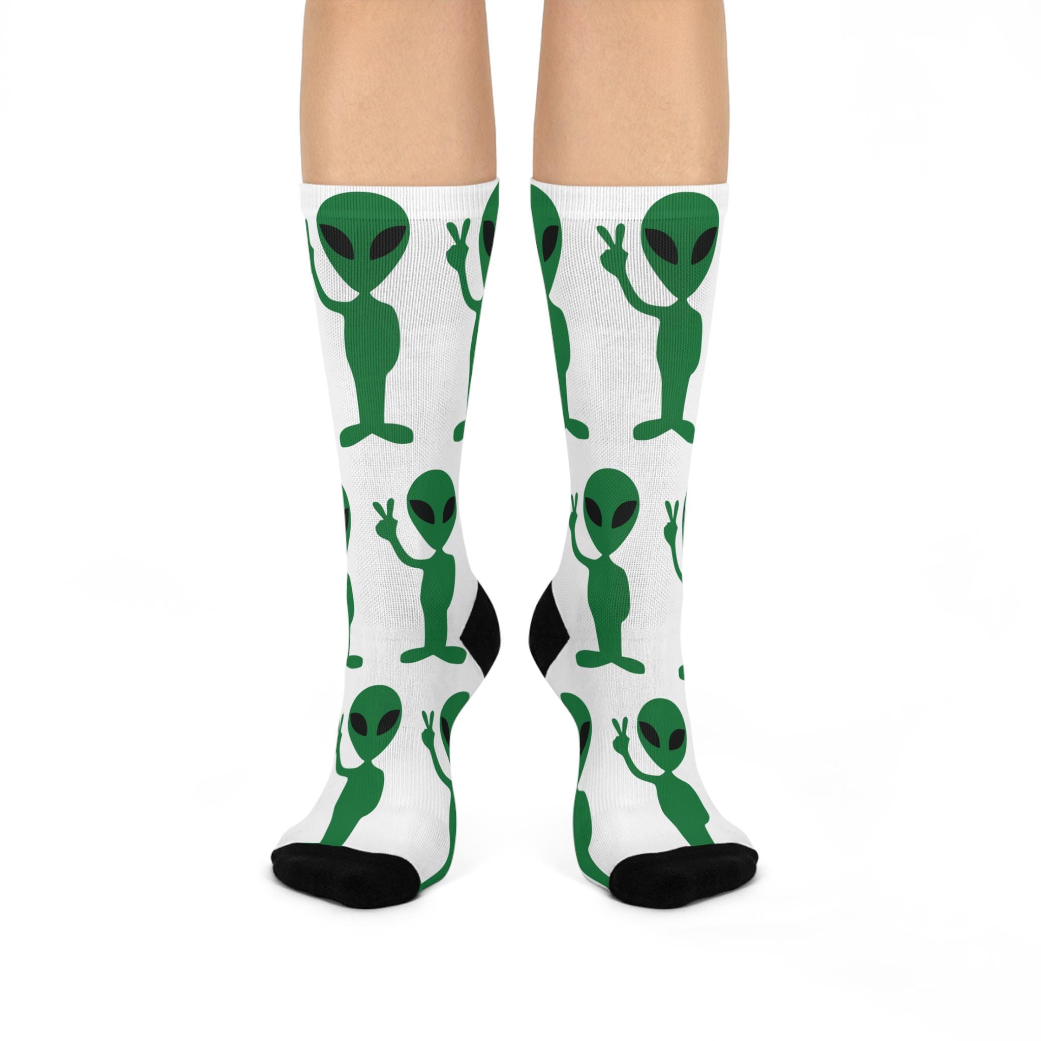 Playful Alien Cushioned Crew Socks | Fun Socks for Sci-fi Lovers ...