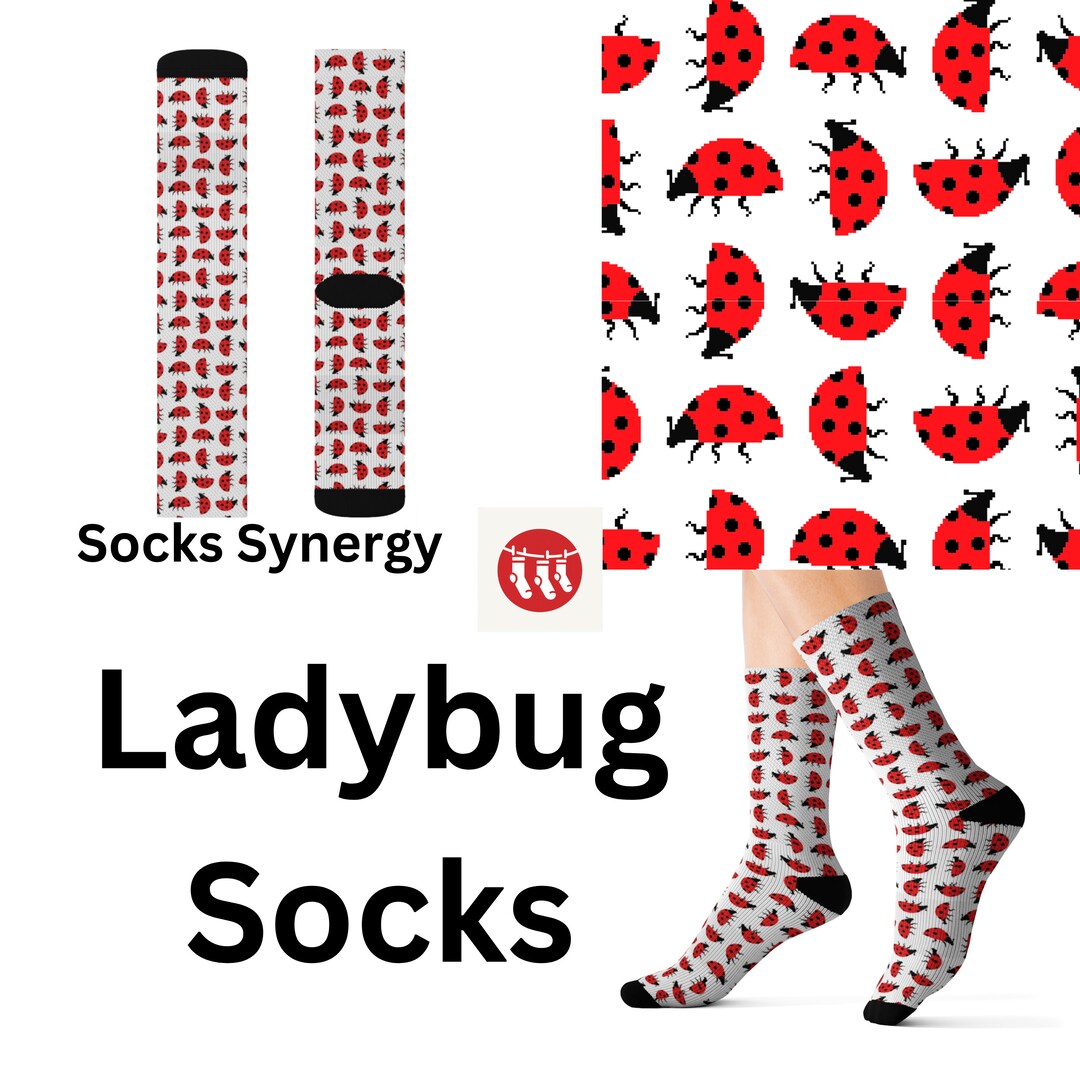 Ladybug Socks Custom Fun Cool Trendy Gift Present Holiday Personalized ...