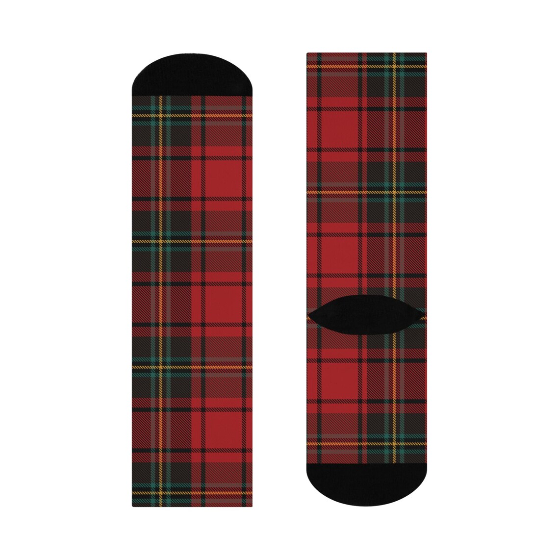 Cozyred Plaid Cushioned Crew Socks - Perfect for Winter, Holiday Gifts ...