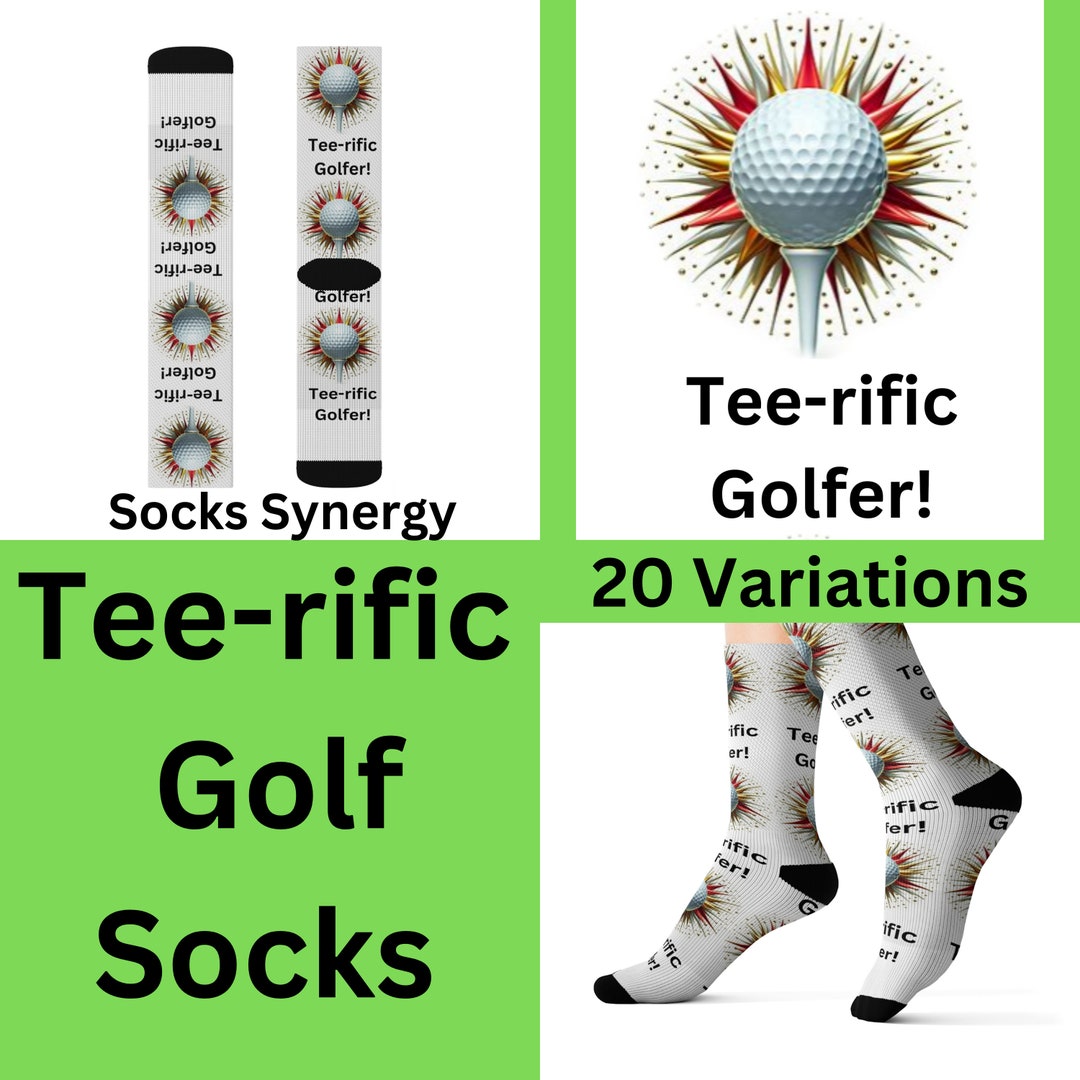Tee-rific Golfing Socks Custom Golf Fun Cool Trendy Gift Present ...