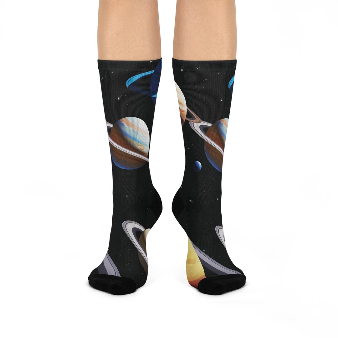 Cosmic Planet Crew Socks | Clip Art Space Socks, Astronomy Gift, Galaxy ...