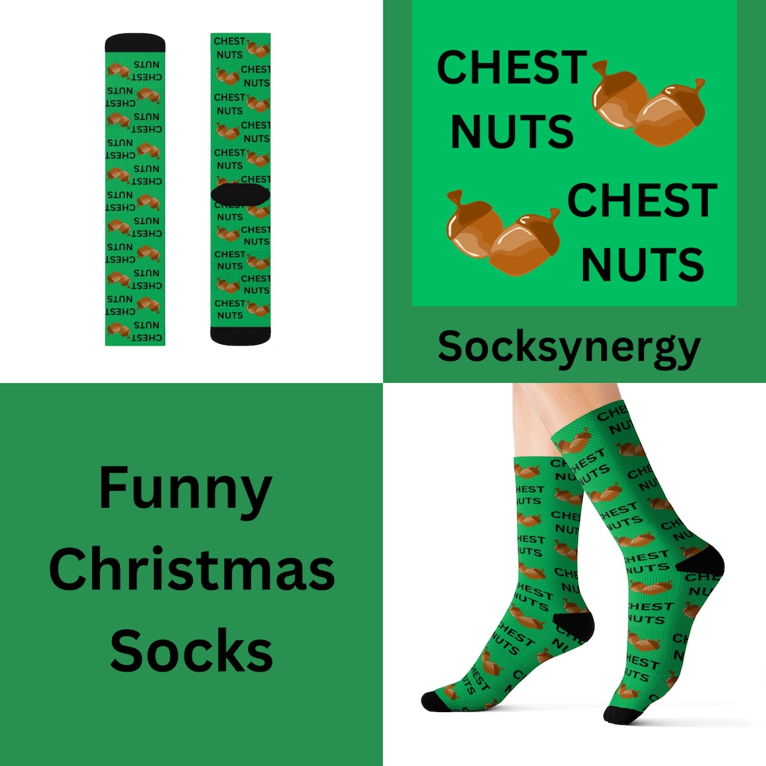 TOP SELLER CHESTNUTS Christmas Funny Socks Trendy Gift Present Holiday ...