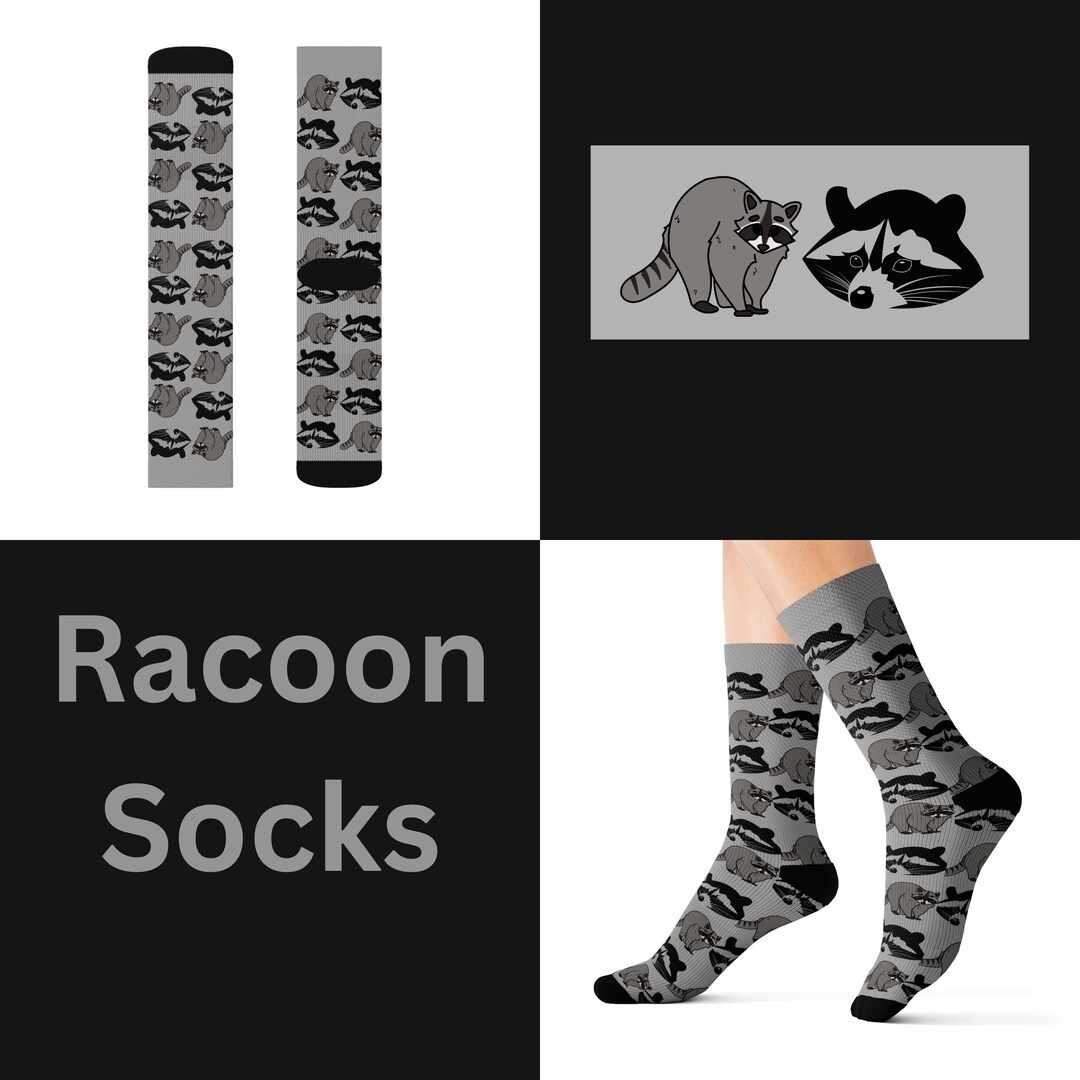 Racoon Socks Custom Funny Cool Trendy Gift Present Holiday Personalized ...
