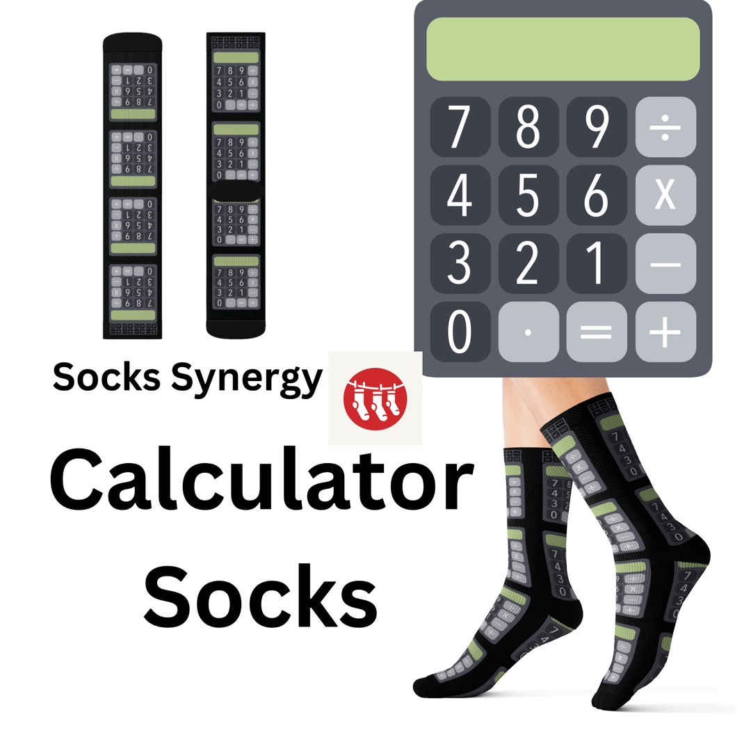 Calculator Socks Custom Accounting Tax Bookkeeping Fun Cool Trendy Gift ...