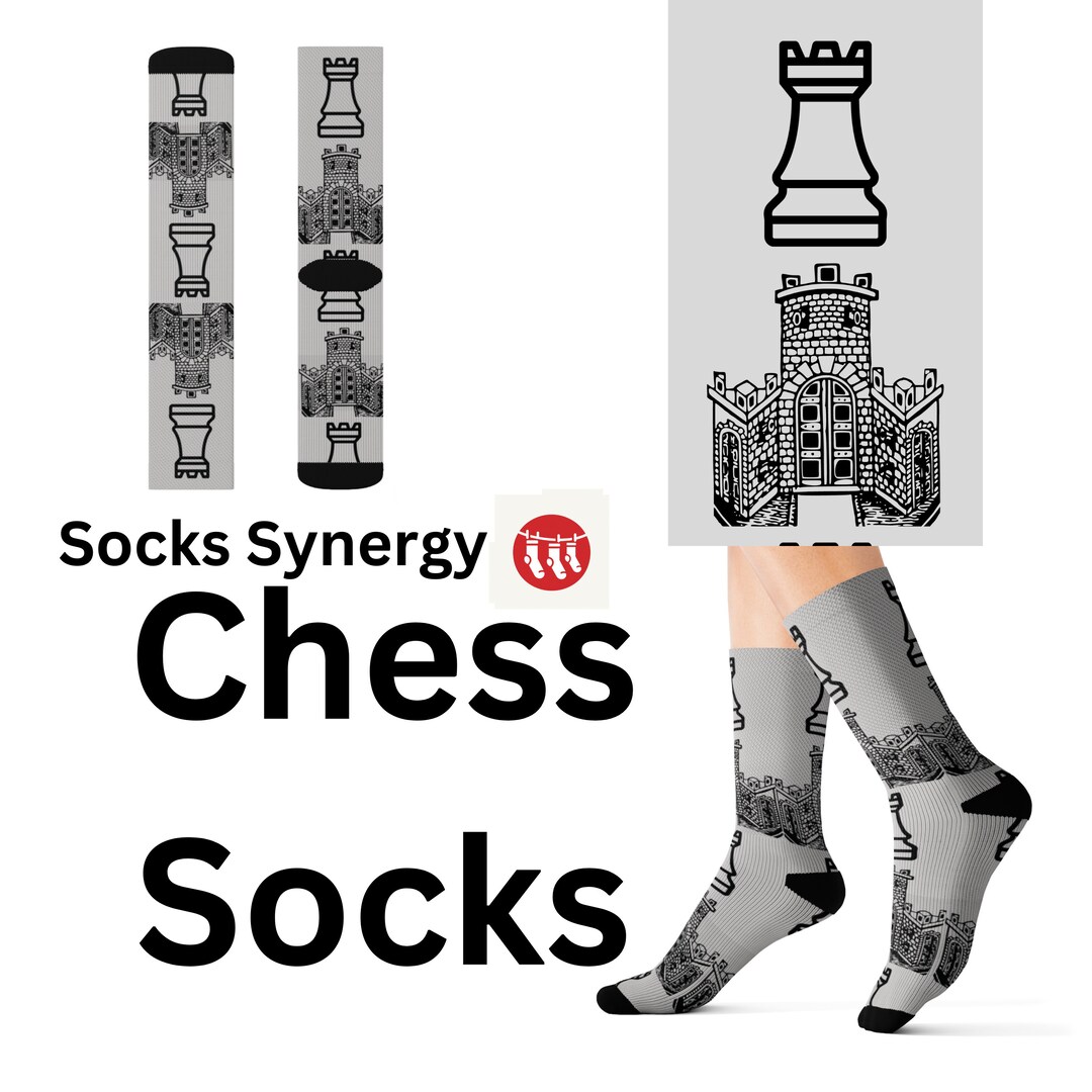 Chess Socks Custom Rook Castle Fun Cool Trendy Gift Present Holiday ...