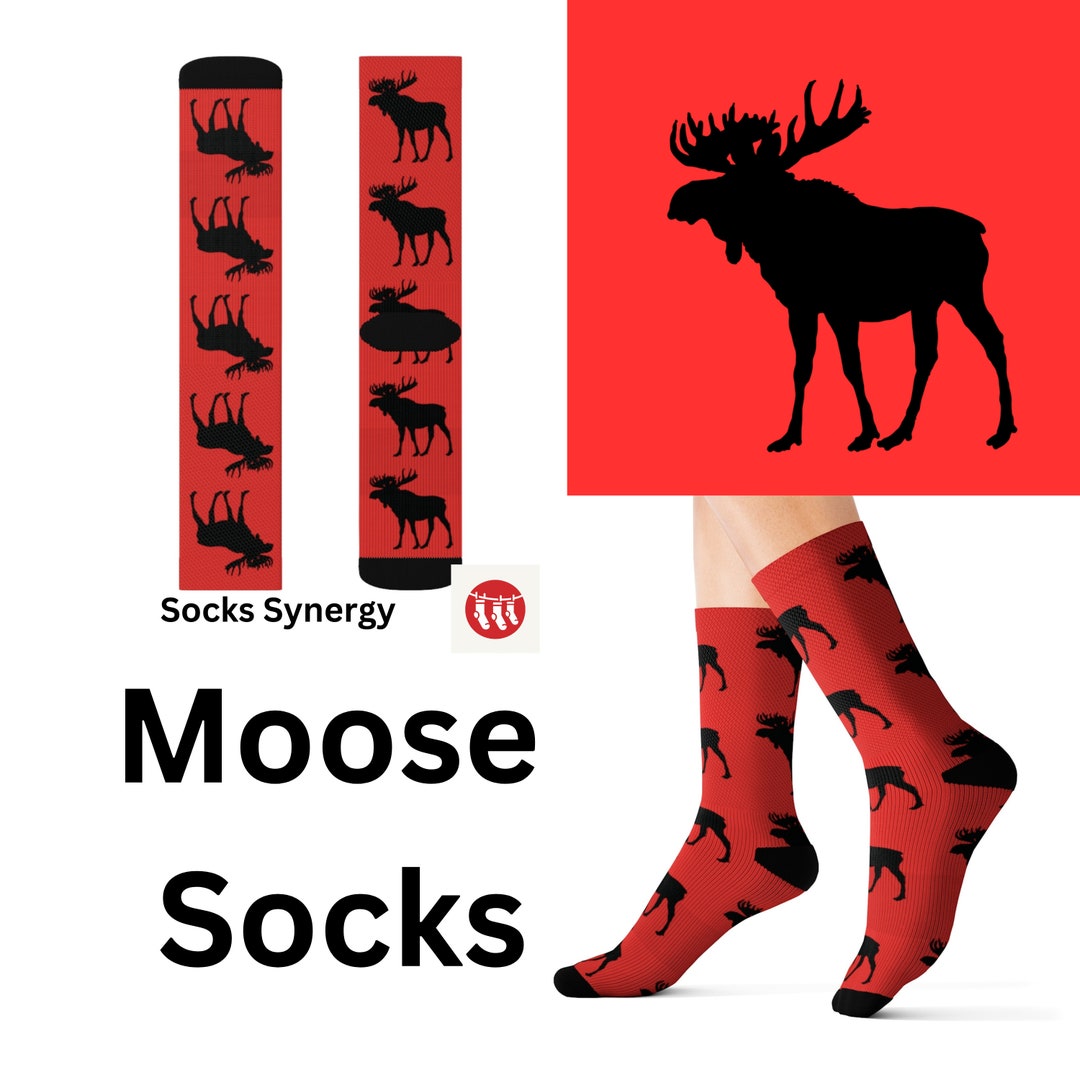Moose Socks Custom Animal Fun Cool Trendy Gift Present Holiday ...