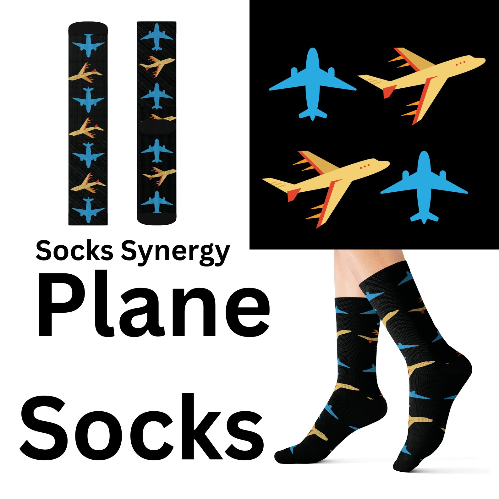 TOP SELLER Pilot Socks Custom Planes Captain Crew Trendy Gift Present ...