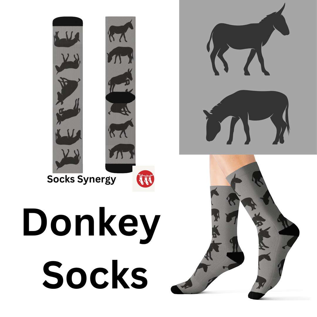 Donkey Socks Custom Animal Fun Cool Trendy Gift Present Holiday ...