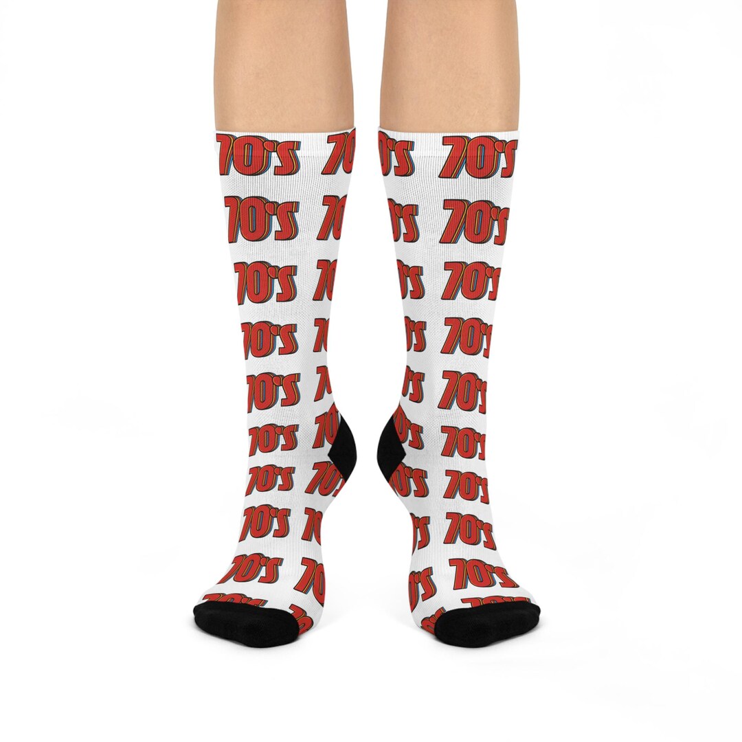 Retro 70's Cushioned Crew Socks | Fun Funky Socks, Retro Style Gift ...