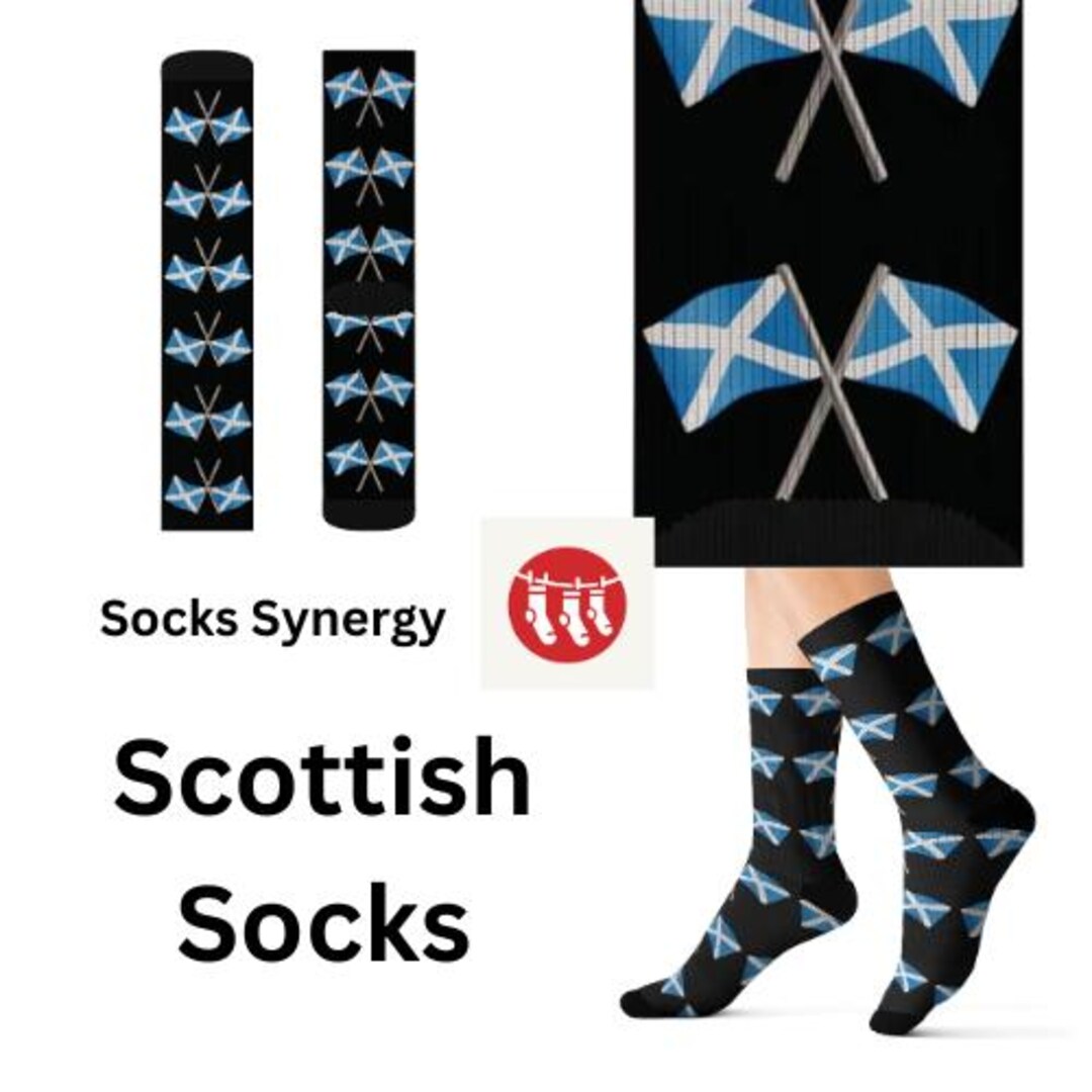 Scottish Flag Socks Personalized Gift Fun Cool Trendy Gift Present ...