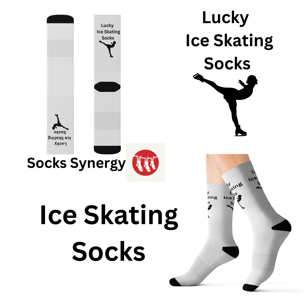 Lucky Ice Skating Socks Custom Fun Cool Trendy Gift Present Holiday ...