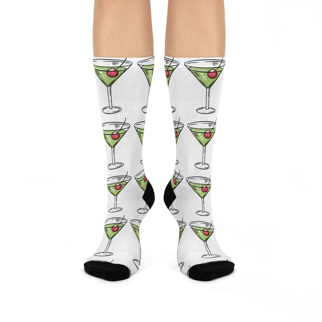 Cheers to Comfort: Fun Martini Crew Socks, Gift for Cocktail Lovers ...
