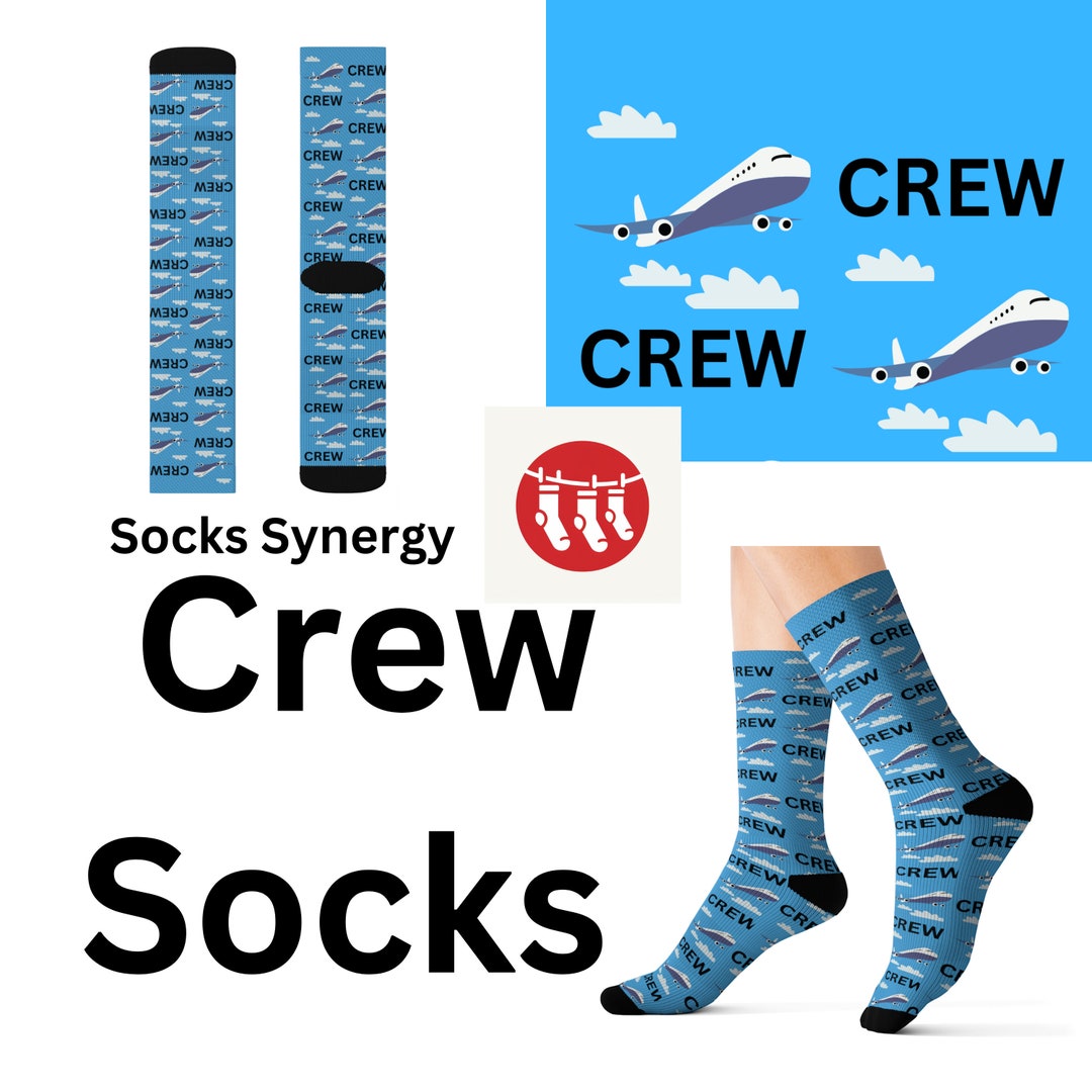 Airplane Crew Socks Custom Aviation Pilot Airport Fun Cool Trendy Gift ...