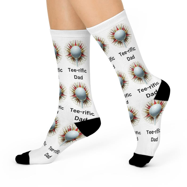 Tee-rific Dad Cushioned Crew Socks | Golf Ball Pattern, Father's Day ...