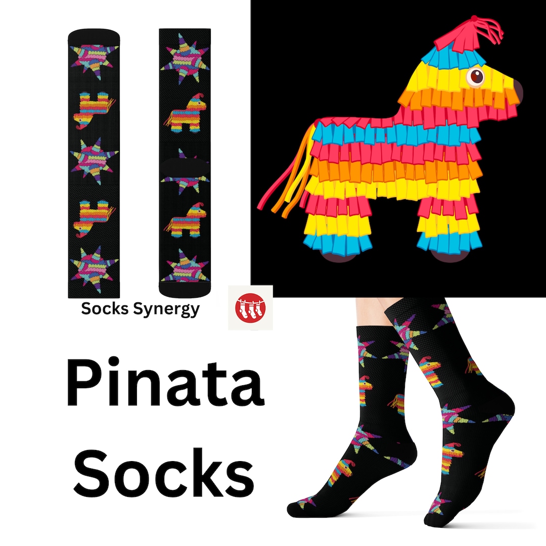 Pinata Socks Custom Fun Cool Trendy Gift Present Holiday Personalized ...