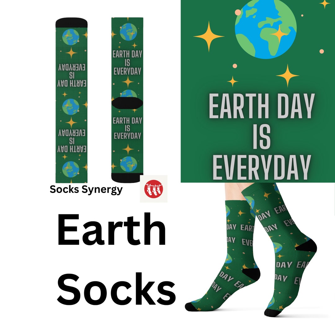 TOP SELLER Earth Day is Every Day Socks Custom Fun Cool Trendy Gift ...