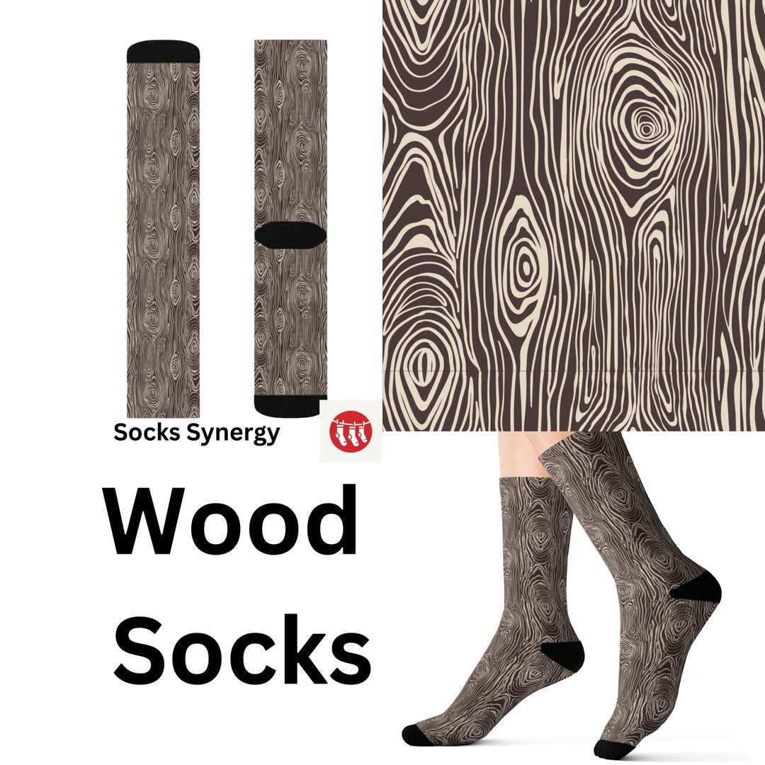 Wood Socks Custom Fun Cool Trendy Gift Present Holiday Personalized ...