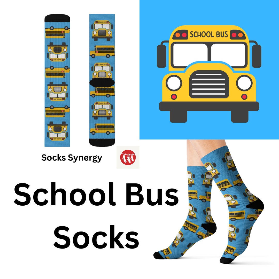 School Bus Socks Custom Fun Cool Trendy Gift Present Holiday ...