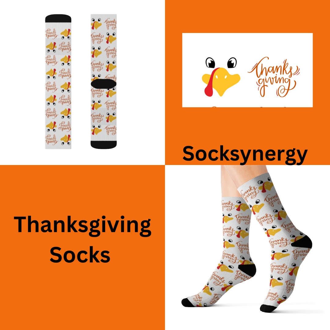 TOP SELLER Thanksgiving Turkey Face Socks Fun Cool Trendy Gift Present ...