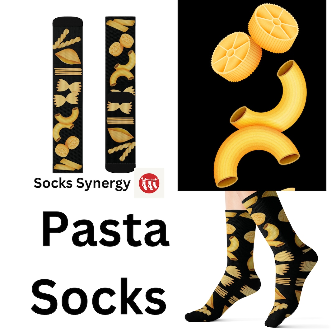 Pasta Socks Custom Fun Cool Trendy Gift Present Holiday Personalized ...